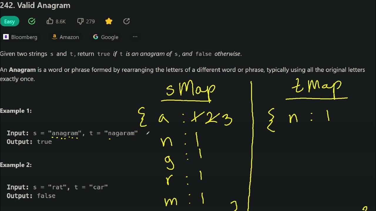 Valid Anagram - LC 242 - Javascript - YouTube