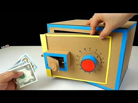 How to make a safe with combination number lock from cardboard - 2 ...