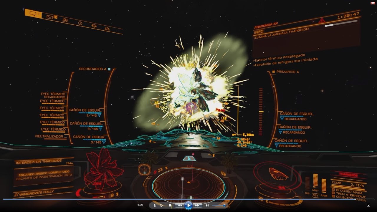 Elite Dangerous Gameplay: Destruyendo un Thargoid Cyclops en 1 minuto ...