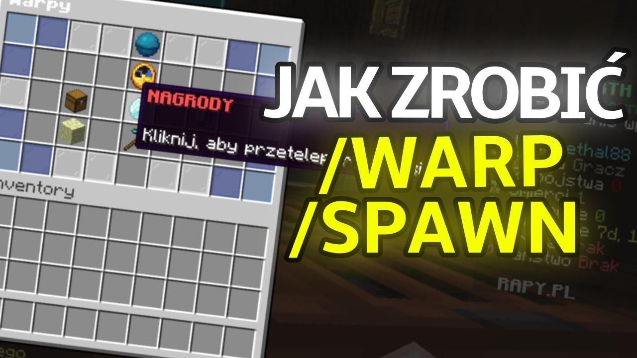 Jak ustawić SPAWN i WARPY w MINECRAFT? (EssentialsX + DeluxeMenus plugin i więcej...) - YouTube
