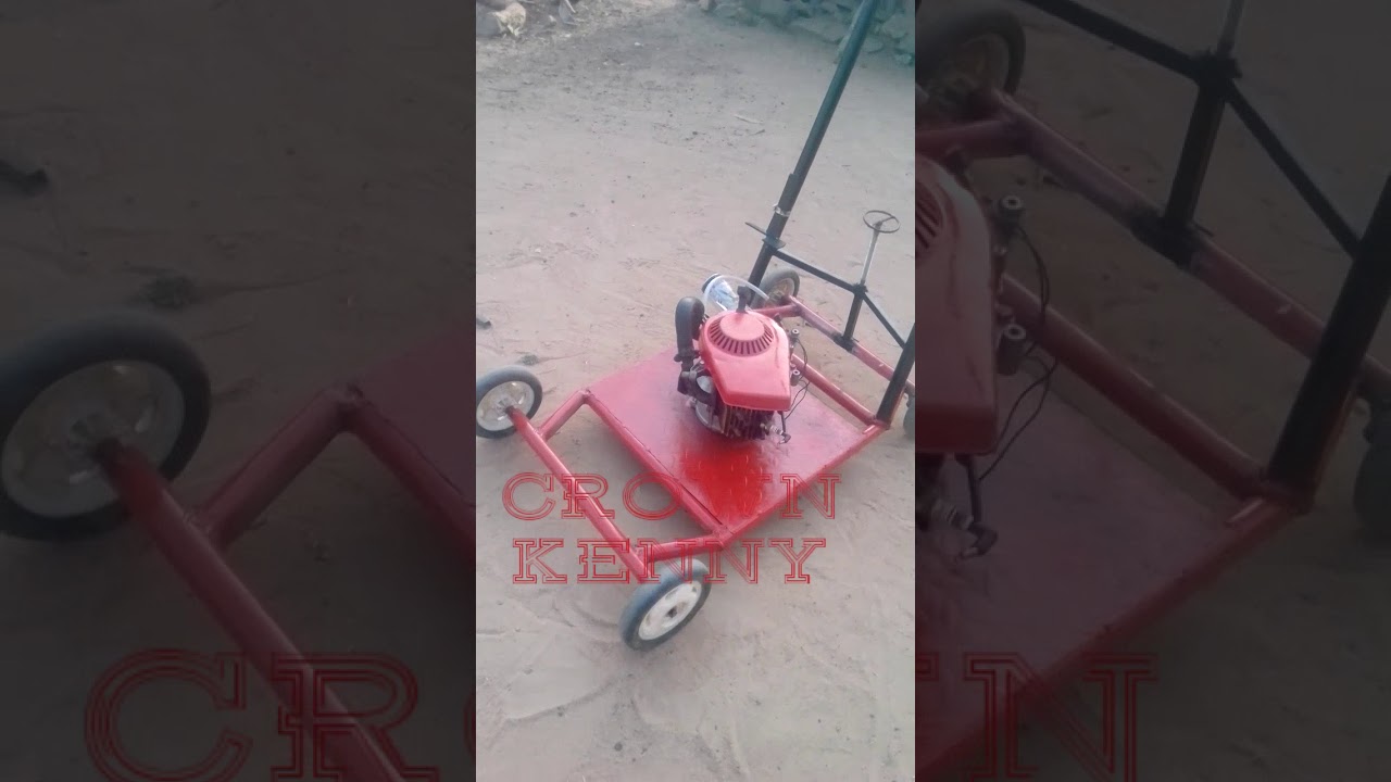 Home built grass cutting machine - YouTube