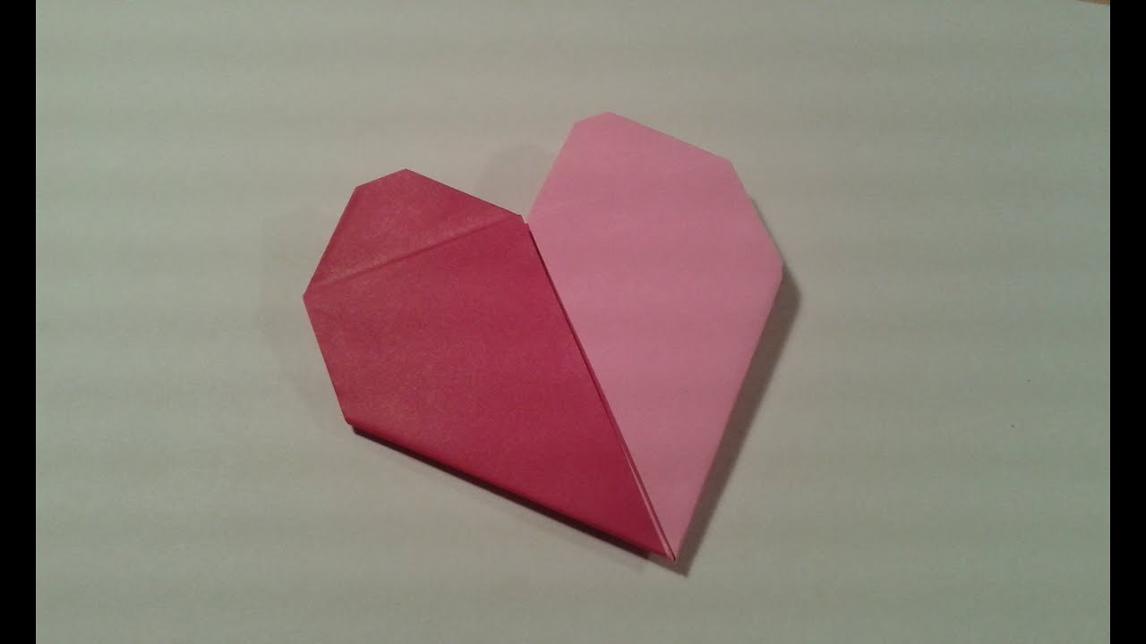 Valentine's Origami Heart Two (Color) - YouTube