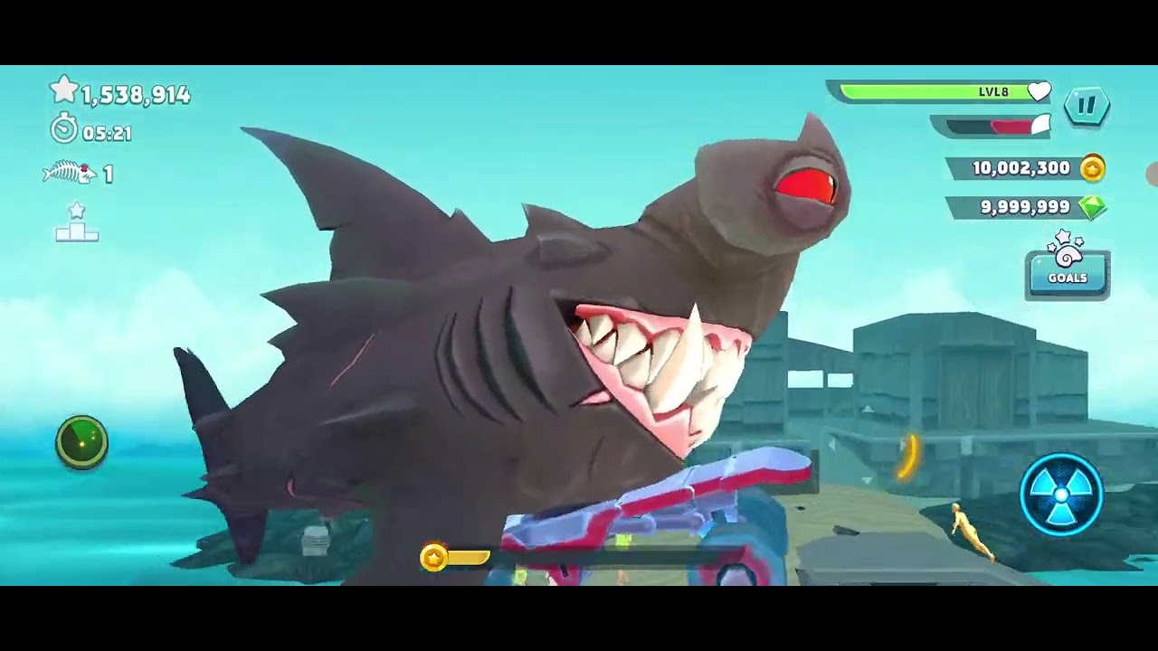 Giant Red Eyed Hammerhead Shark - Hungry Shark Evolution - YouTube