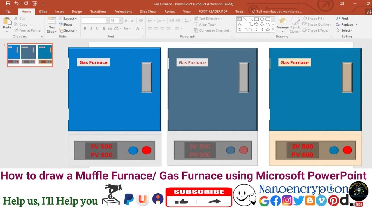 How to draw a Muffle Furnace/ Gas Furnace using Microsoft PowerPoint ...