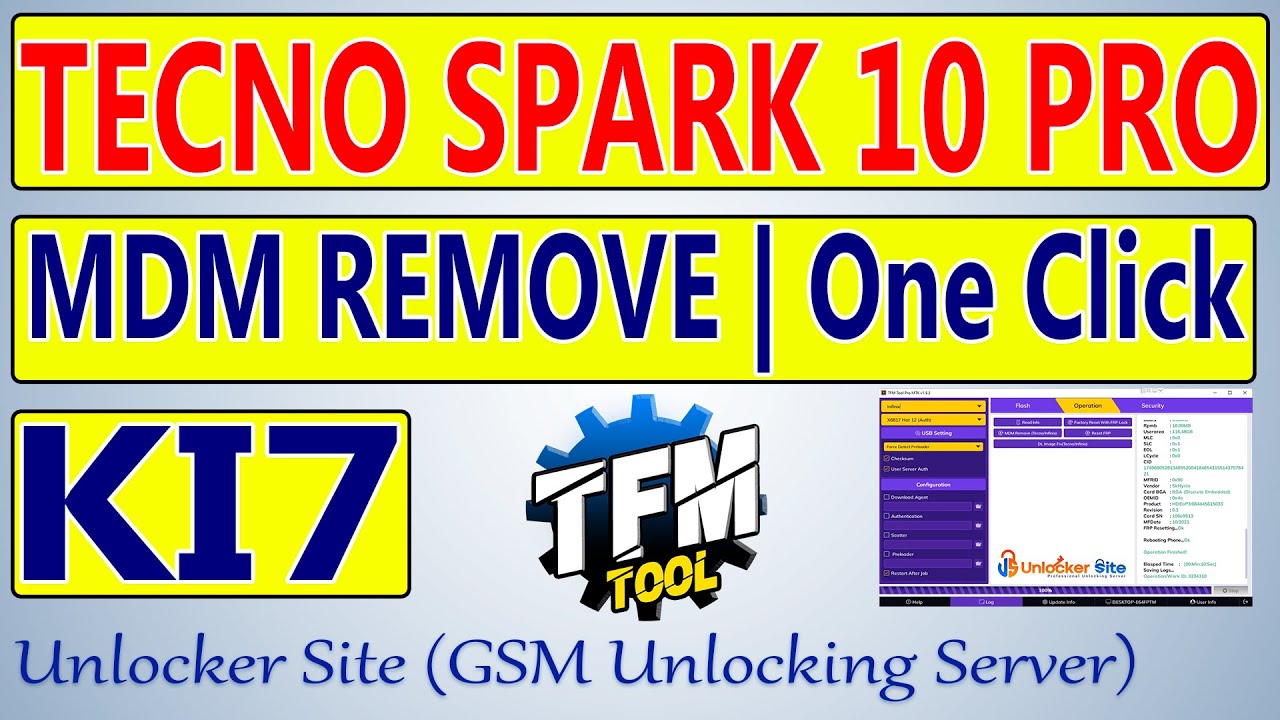 Tecno Spark 10 Pro (KI7) MDM Remove By TFM Tool - YouTube