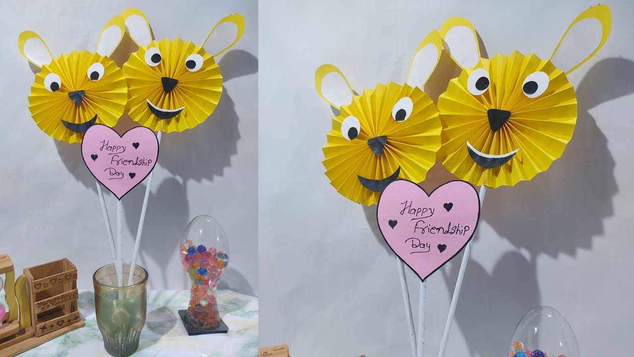 Easy and quick paper craft for friendship day || Table decorate ideas ...