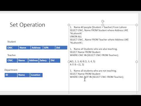 Set operations - YouTube