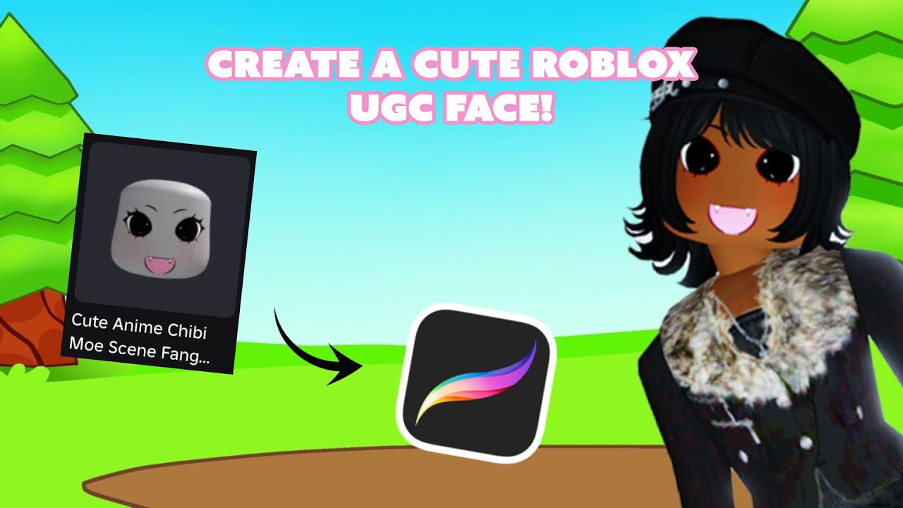 How to Draw a CUTEE Roblox UGC For Roblox Dynamic Face/Head (Step-By ...