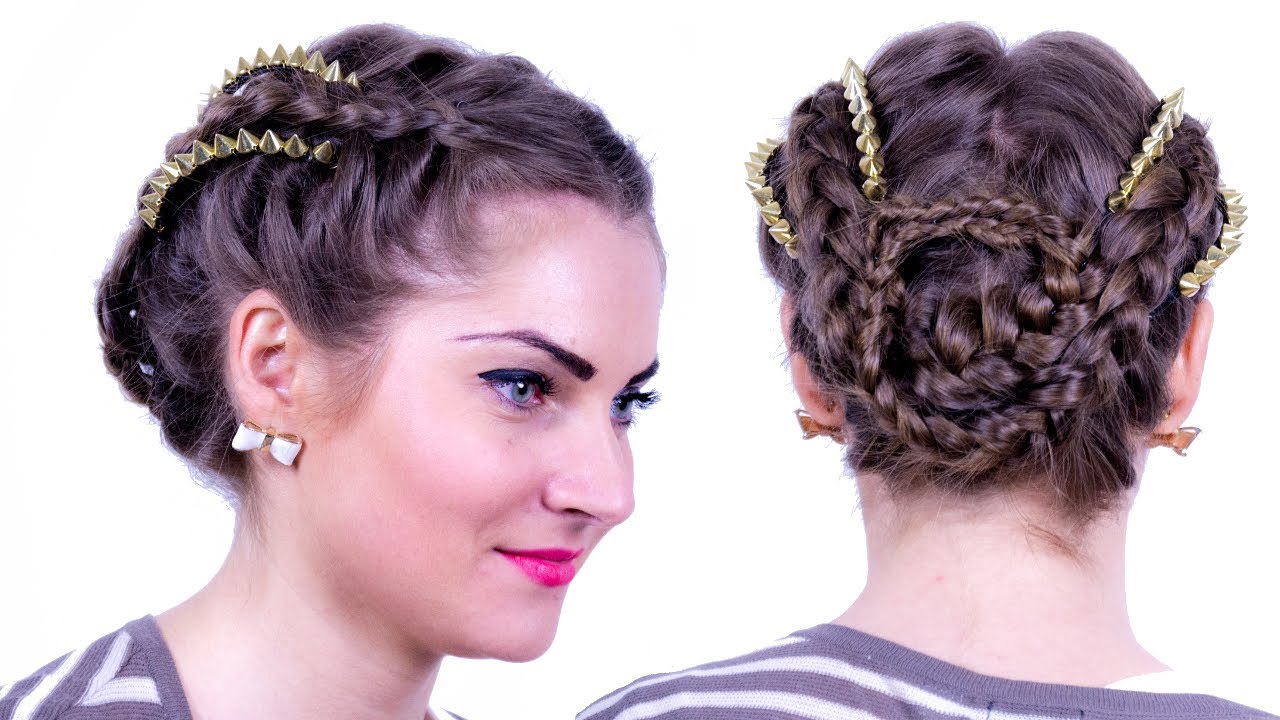 Kelly Osbourne Braided Updo with Studded Accents - YouTube