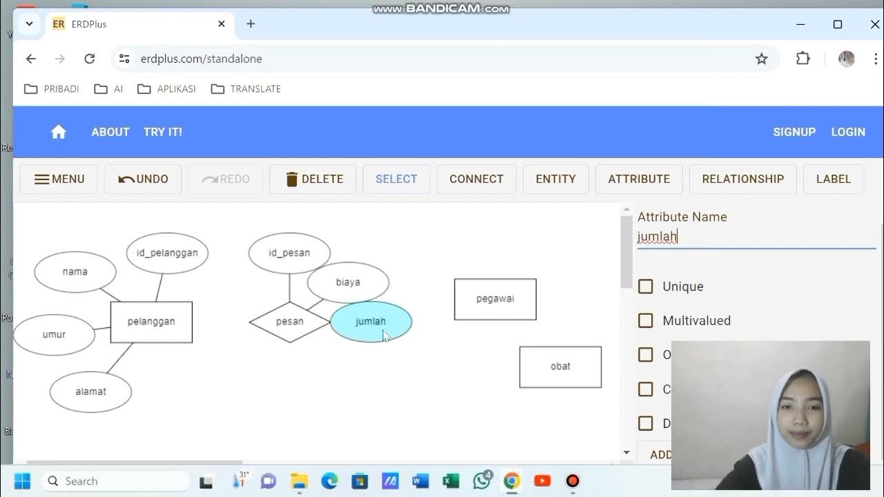 Cara membuat Model Data Entity Relationship Diagram (ERD) Apotek - YouTube