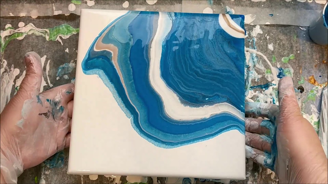 Just The Geode - Blue and White Geode Paint Pour From My How To Video ...