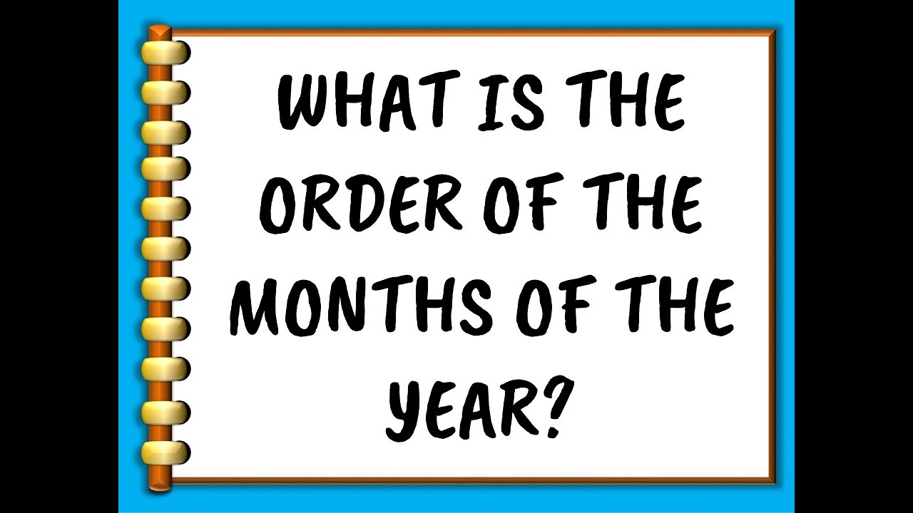 Months Of The Year In Order List