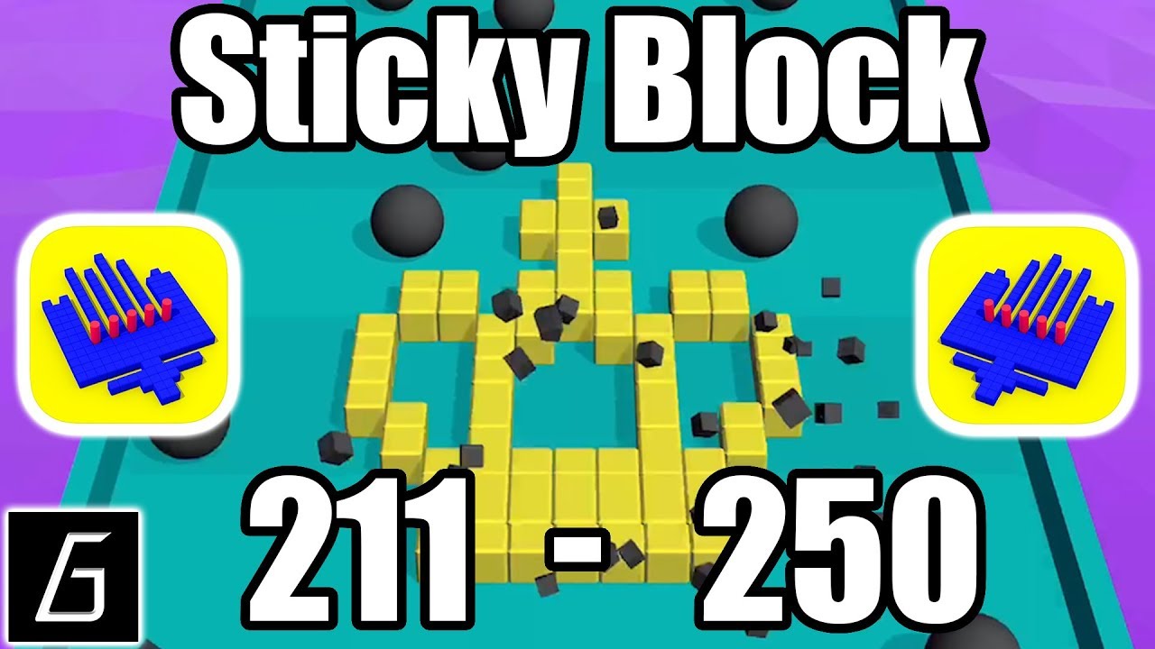 Sticky Block Gameplay - Levels 211 - 250 (iOS - Android) - YouTube