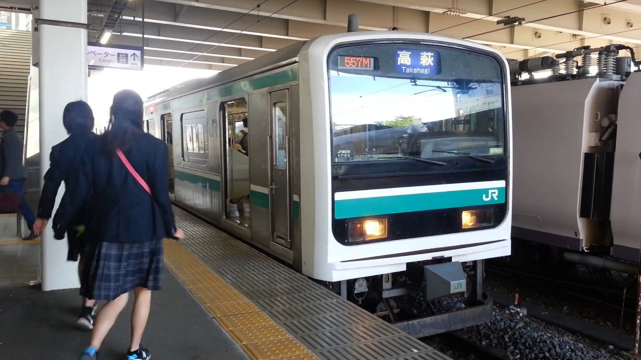 【E501系の5両】E501系K753編成 下り普通列車 高萩行き 勝田駅4番線から発車 【水戸・勝田#34】 - YouTube