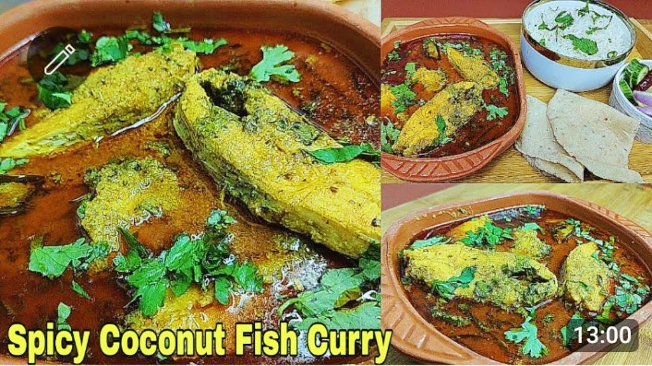 Spicy Coconut Fish Curry|| Fish Curry in Coconut Gravy|| Coconut Milk ...