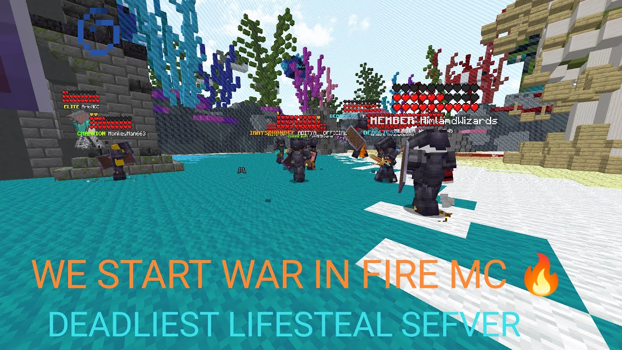 OUR TEAM STARTED WAR IN FIRE MC 🔥 | DEADLIEST LIFESTEAL SERVER | WARP PVP | WARP KING | @PSD1 ...