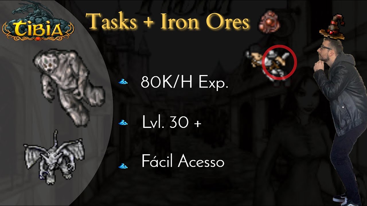 Tibia: Iron Ore Hunt | Stone Golem Gargoyle Tasks | [Lvl 30+] | MS 50 - YouTube