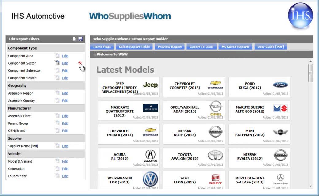 IHS Automotive WhoSuppliesWhom Database - YouTube