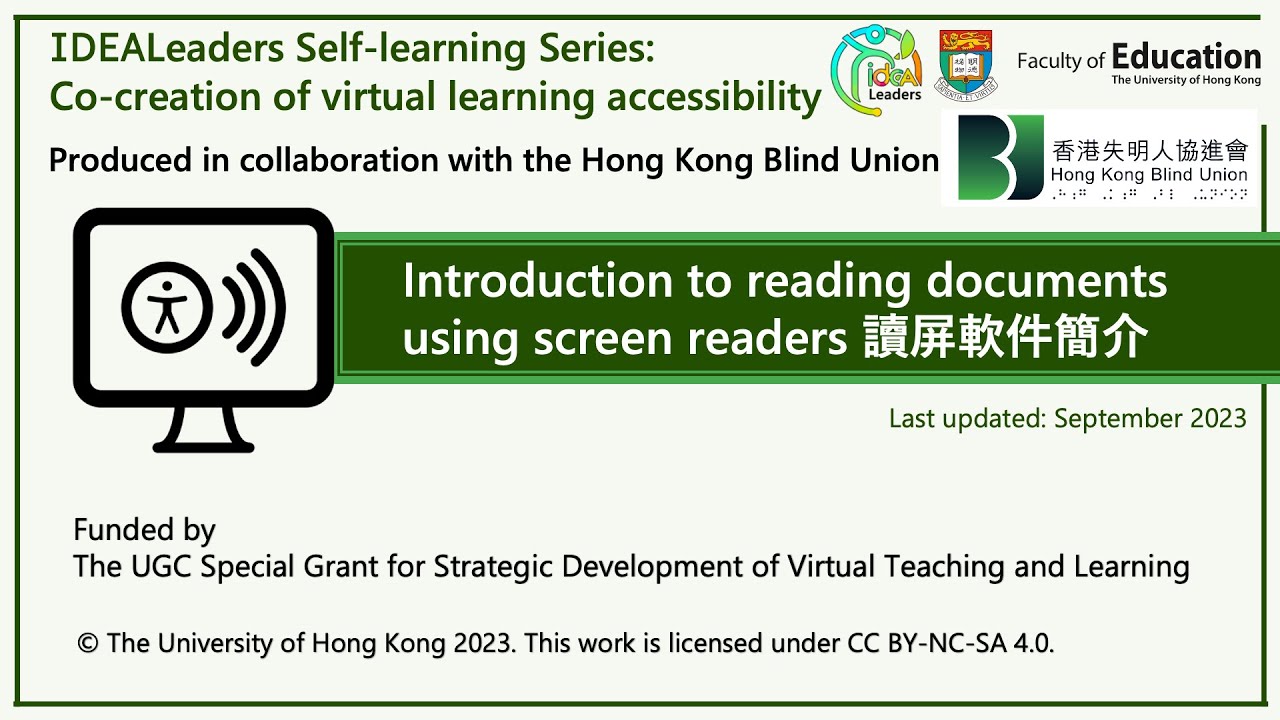 Introduction to reading documents using screen readers - YouTube