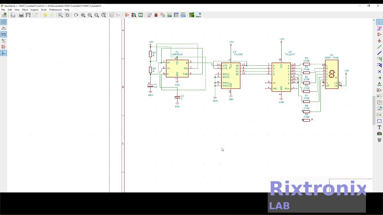 How to create counter 74247 7490 555 Kicad Pt10 - YouTube