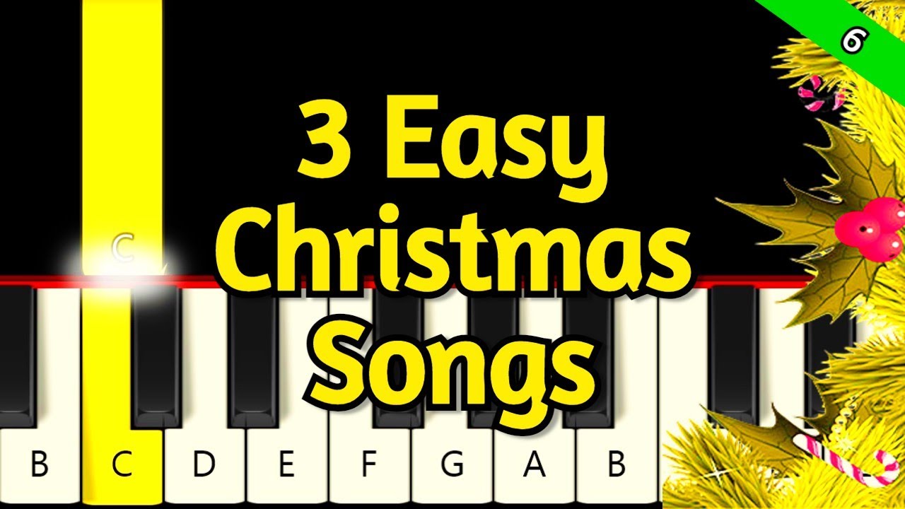 3 Easy Christmas Songs - Very Easy and Slow Piano tutorial - Beginner ...