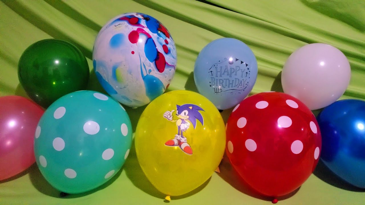 FUN SONIC THE HEDGEHOG HAPPY BIRTHDAY BALLOONS POP!!! - YouTube