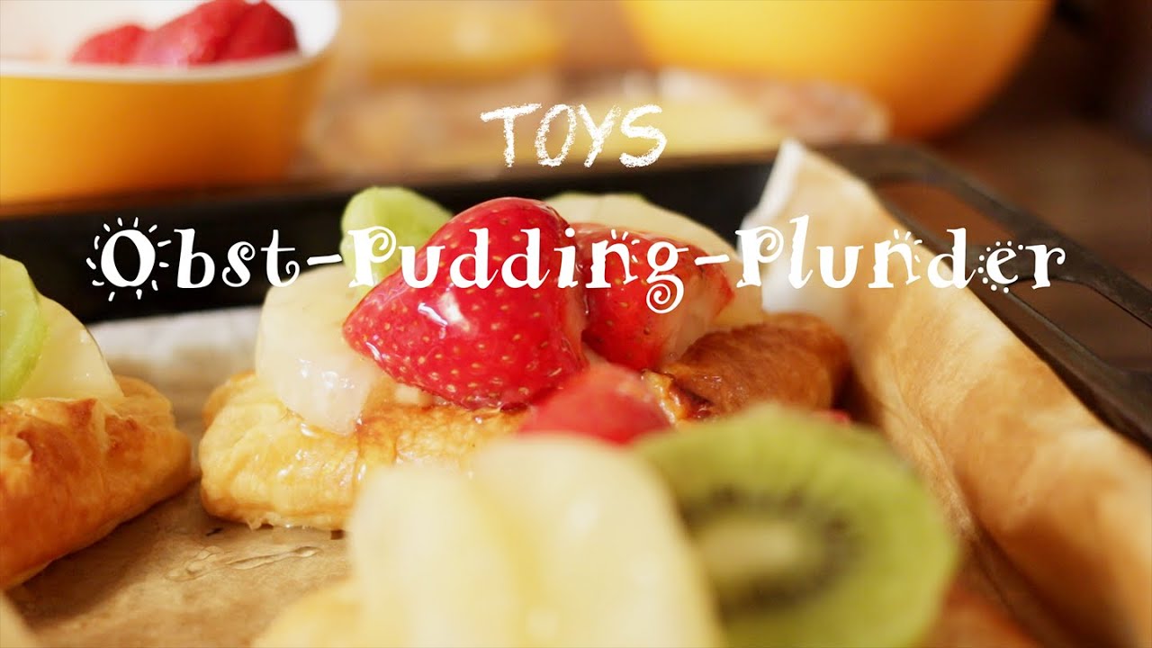 Wir backen Toys Obst-Pudding-Plunder - YouTube