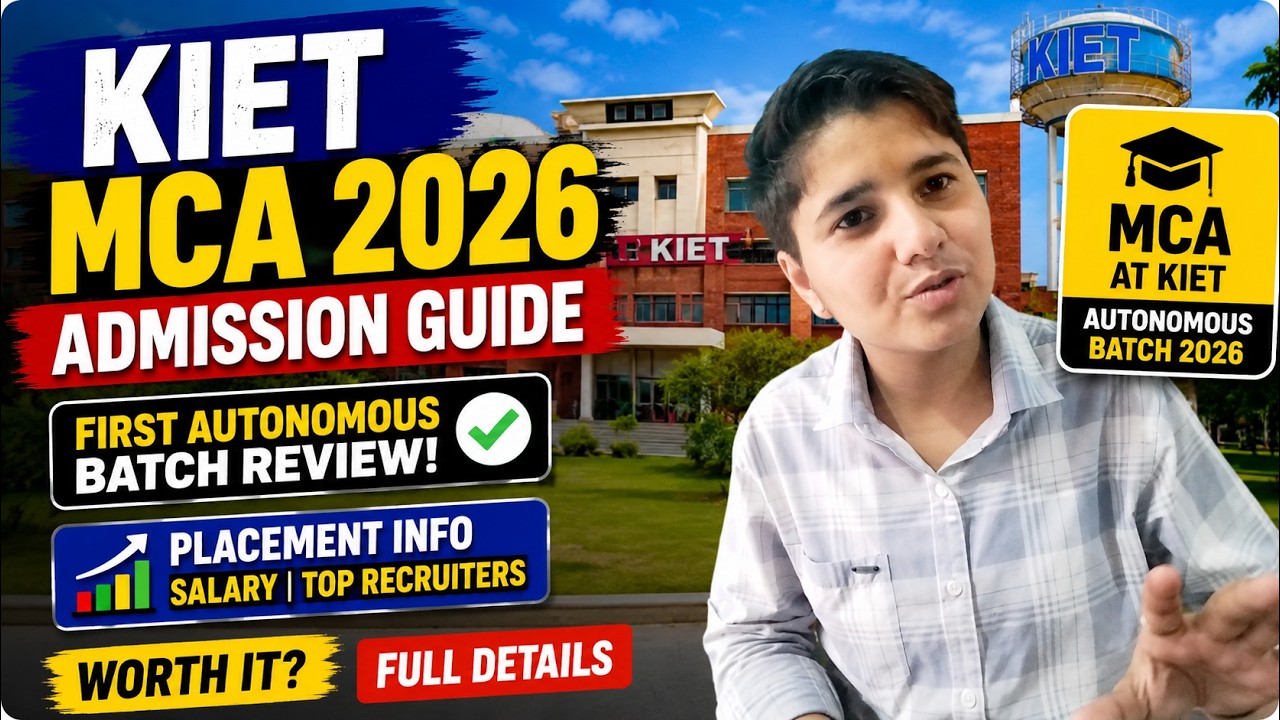 "KIET MCA 2026 Admission Guide| First Autonomous Batch Review ...