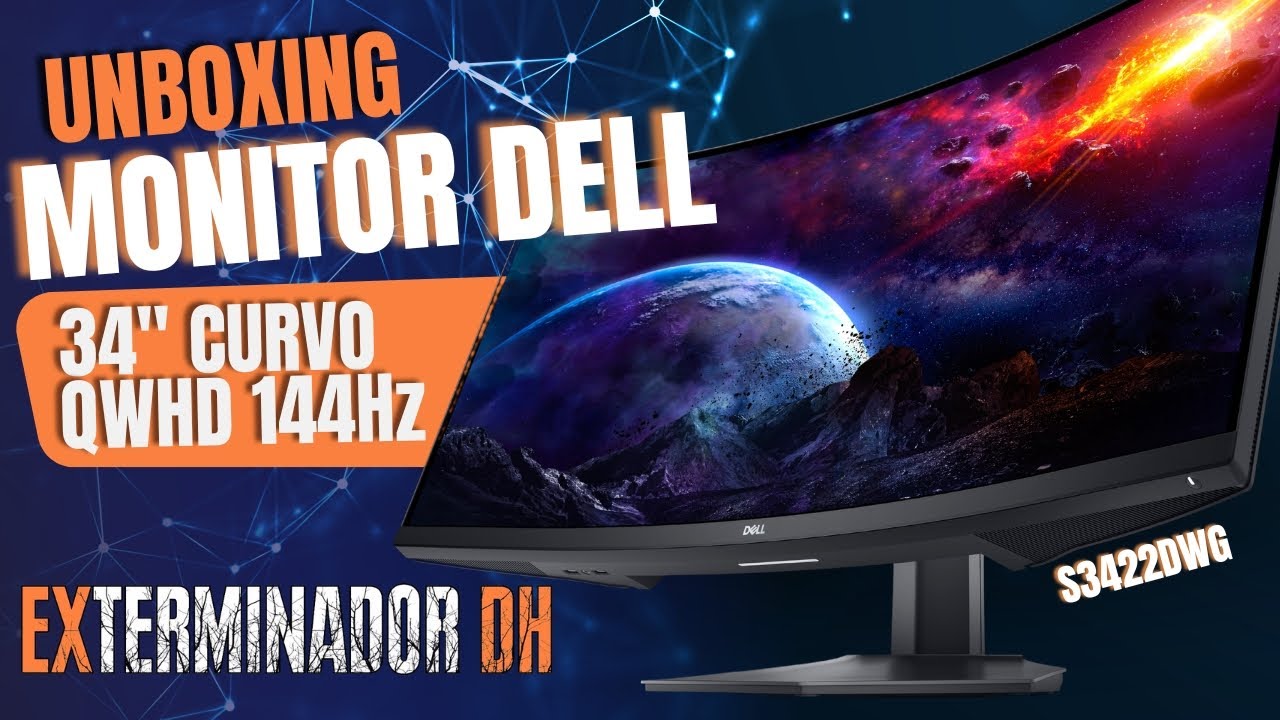Unboxing Monitor Dell 34' Curvo QWHD 144Hz 2K - S3422DWG - YouTube