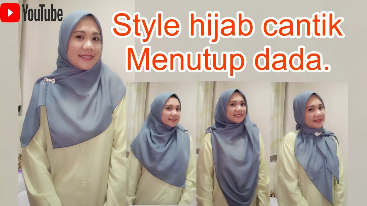 #4 Tutorial hijab segi empat menutup dada ||.cocok untuk pemula, # ...