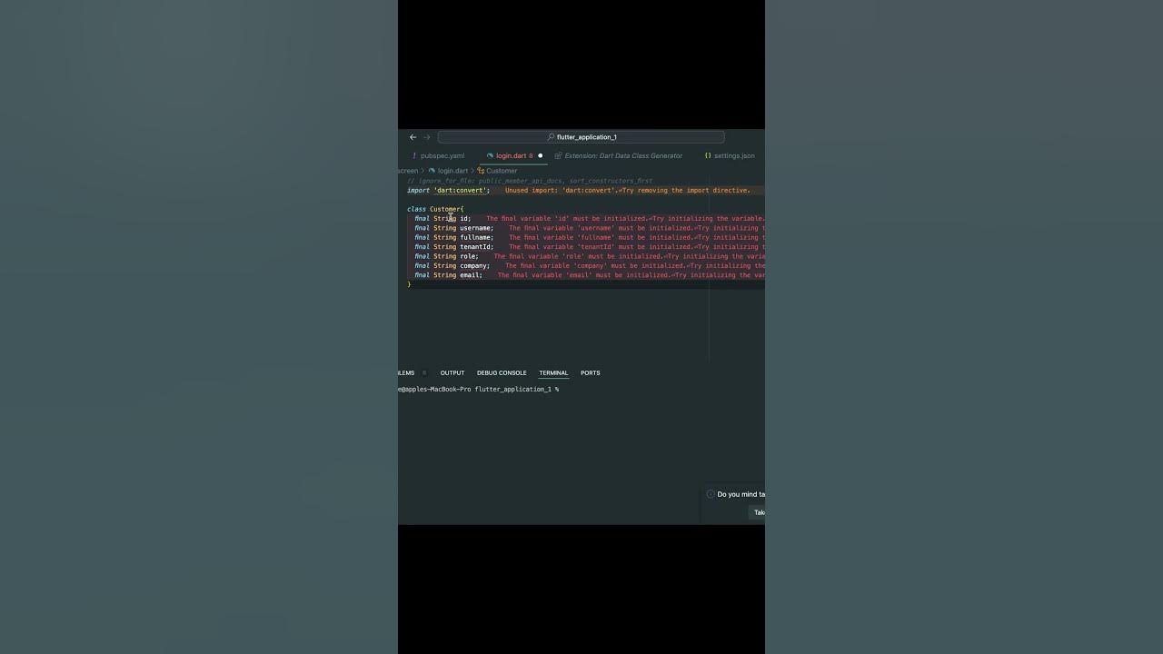 How to generate Dart data class in 2 seconds (Flutter Tip) - YouTube