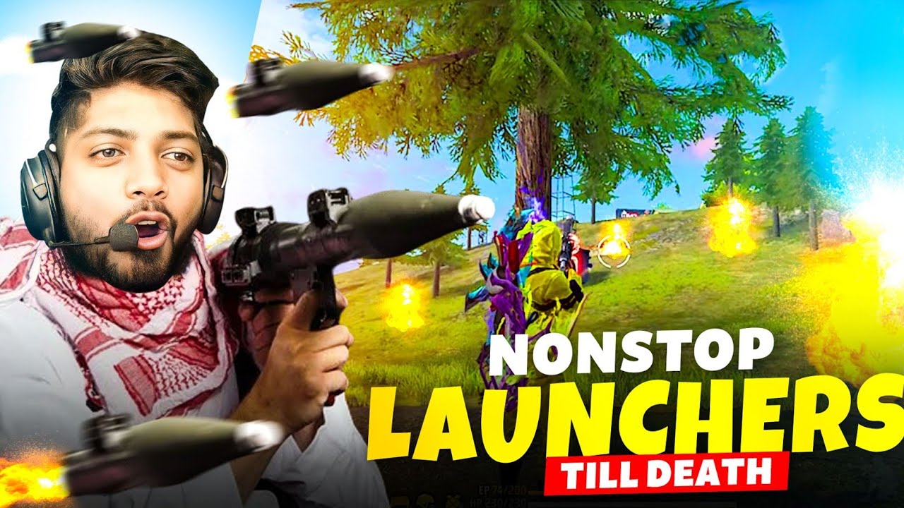 Nonstop Rocket Launcher Till Death😱- Topp Se Uda Dunga😂- Free Fire Max ...