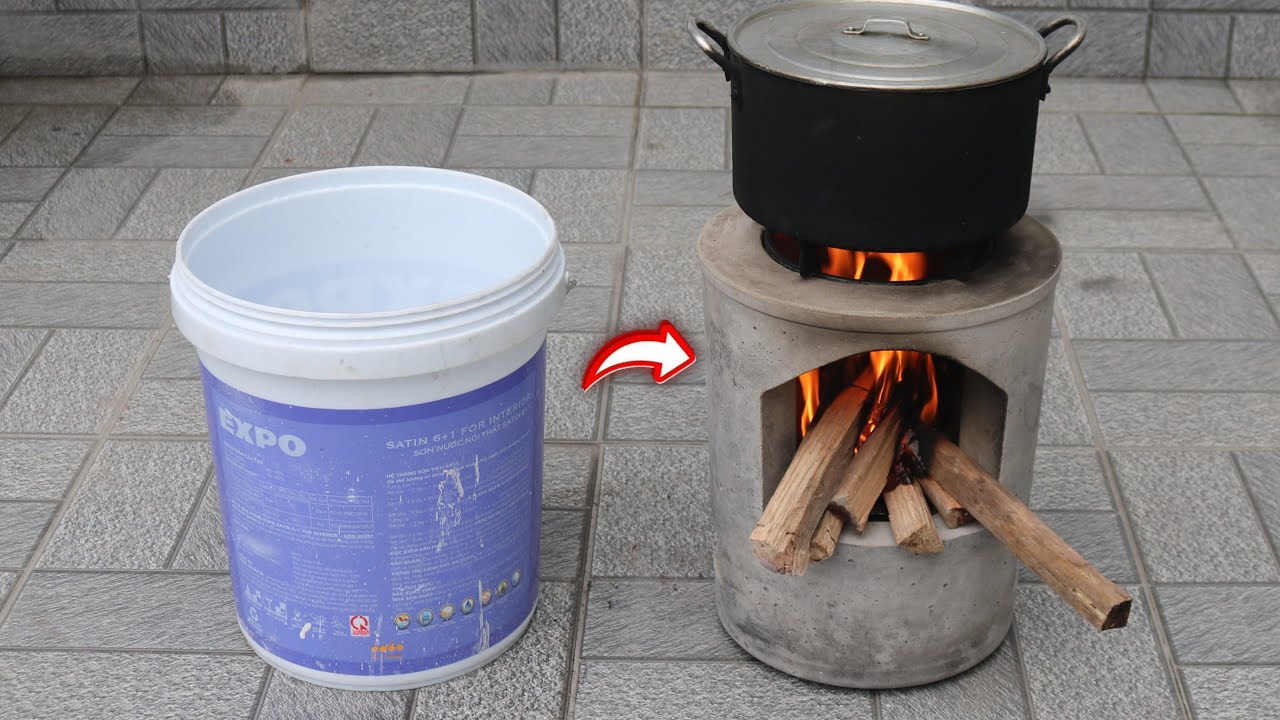 How to cast a stove with cement and paint cans is both simple and ...