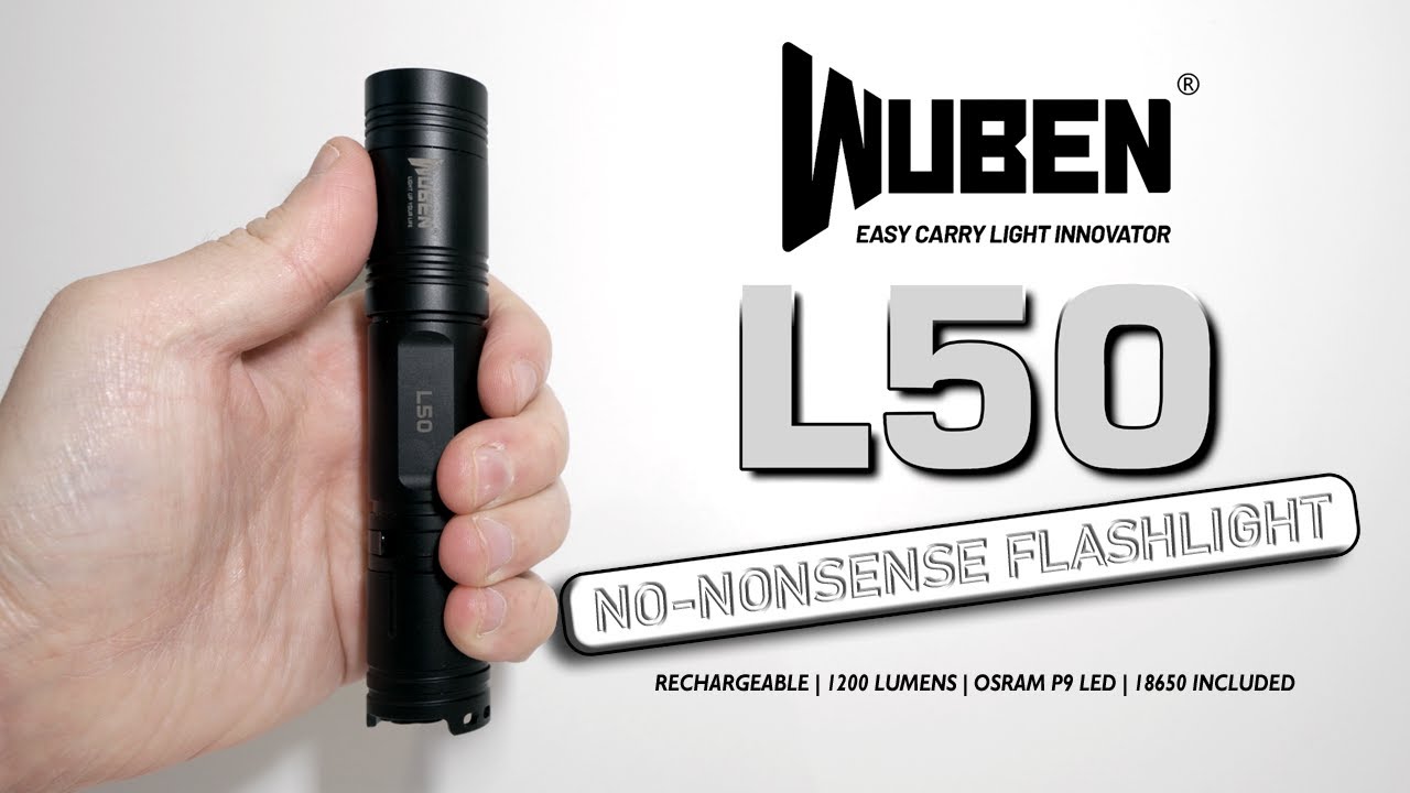 WUBEN L50 rechargeable flashlight - OSRAM P9 LED - 1200 lumens - YouTube