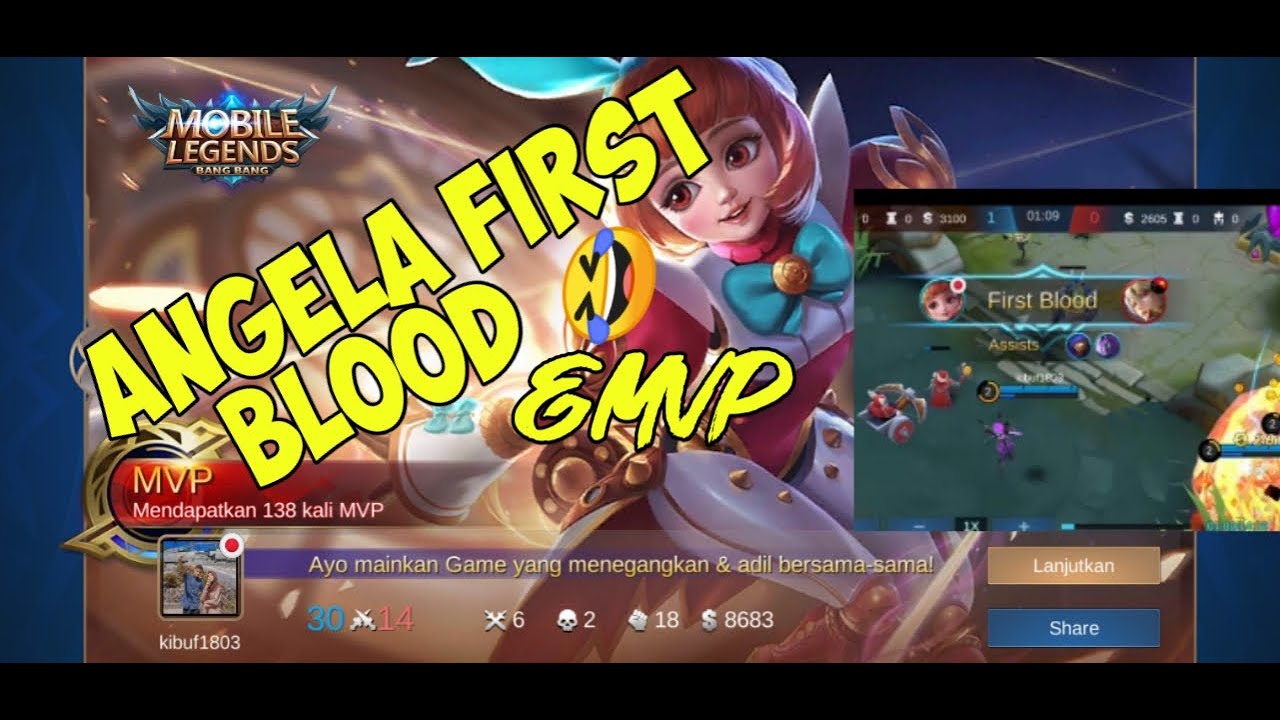 Game Play angela ,First blood and mvp Pro angela - YouTube