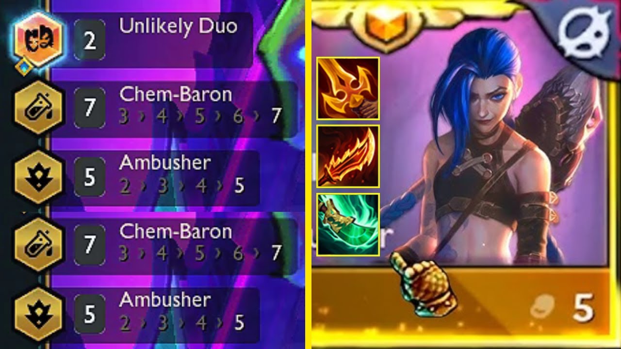 Unlikely Due: Jinx and Sevika INSANE COMBO!? | 7 Chem-Baron with 5 ...