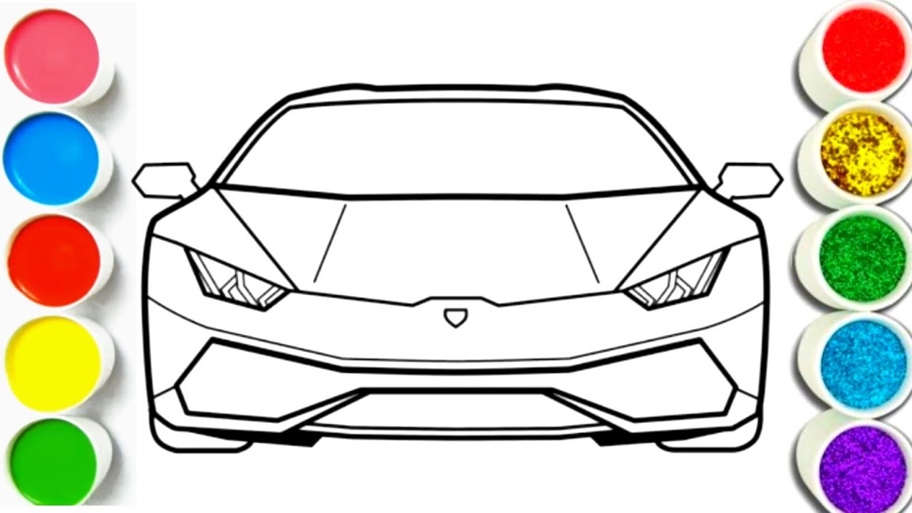 Lamborghini Car Drawing, Coloring & Painting for Kids, Toddlers - YouTube