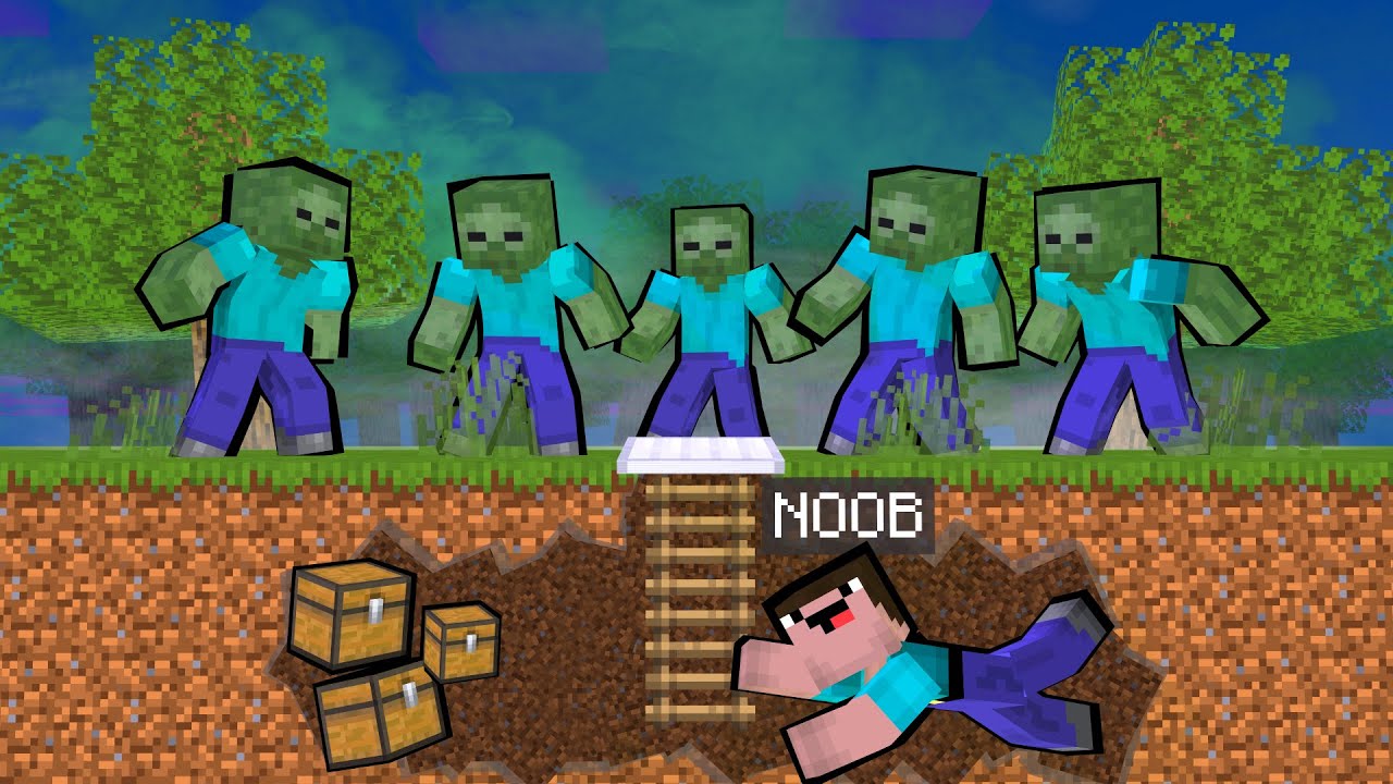 NOOB BUILDS AN UNBREAKABLE BUNKER IN MINECRAFT!🔥 - YouTube