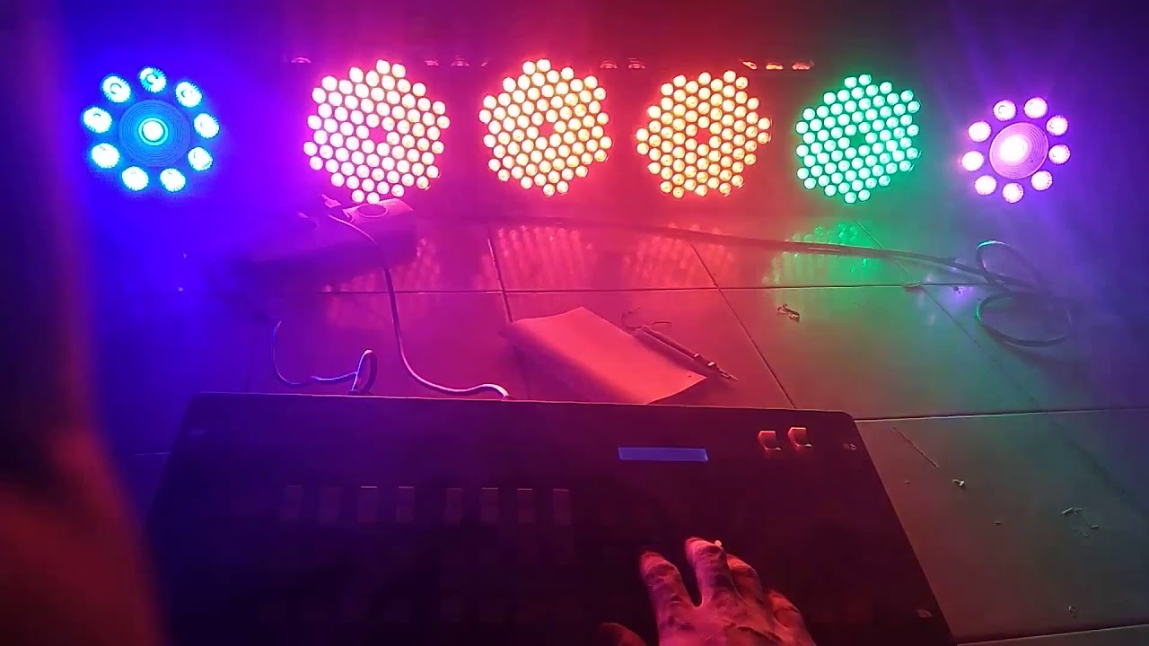 mixer disco 240 par 72 slim , demo lighting - YouTube
