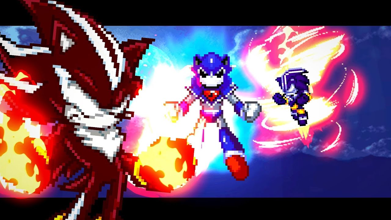 Darkspine Sonic and Darkspine Shadow VS Metallix (Sprite Battle) - YouTube