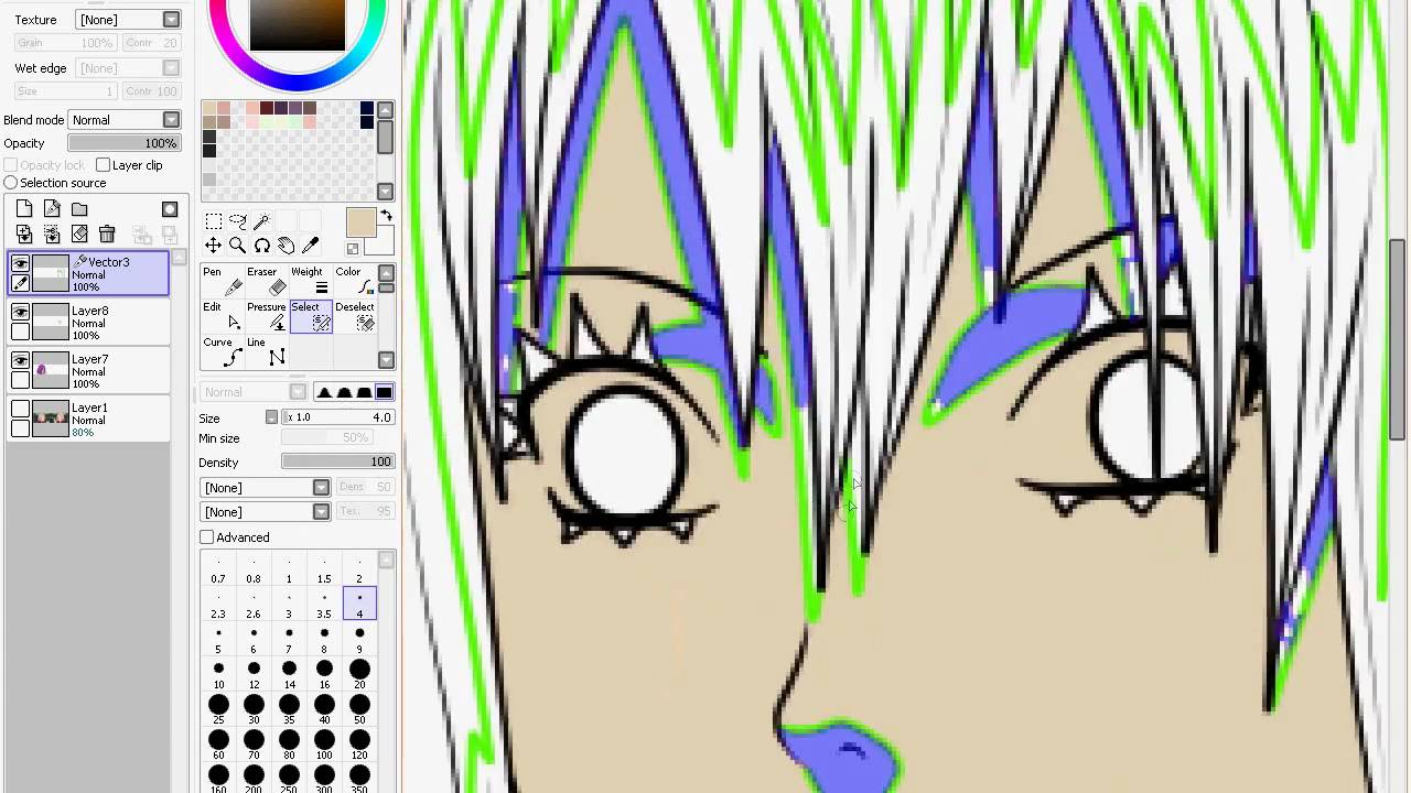 How to color in sai (easy way) - YouTube