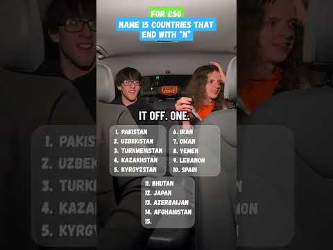 Nommez 15 pays dont le nom se termine par la lettre « N » #uberquiz #culturegénérale #divertissement
