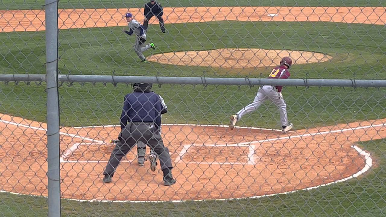 4-27-16 - Ryan Fergus reaches on the swinging bunt - YouTube