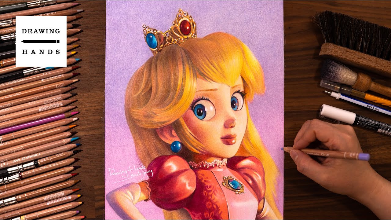 Drawing The Super Mario Bros_Princess Peach [Drawing Hands] - YouTube