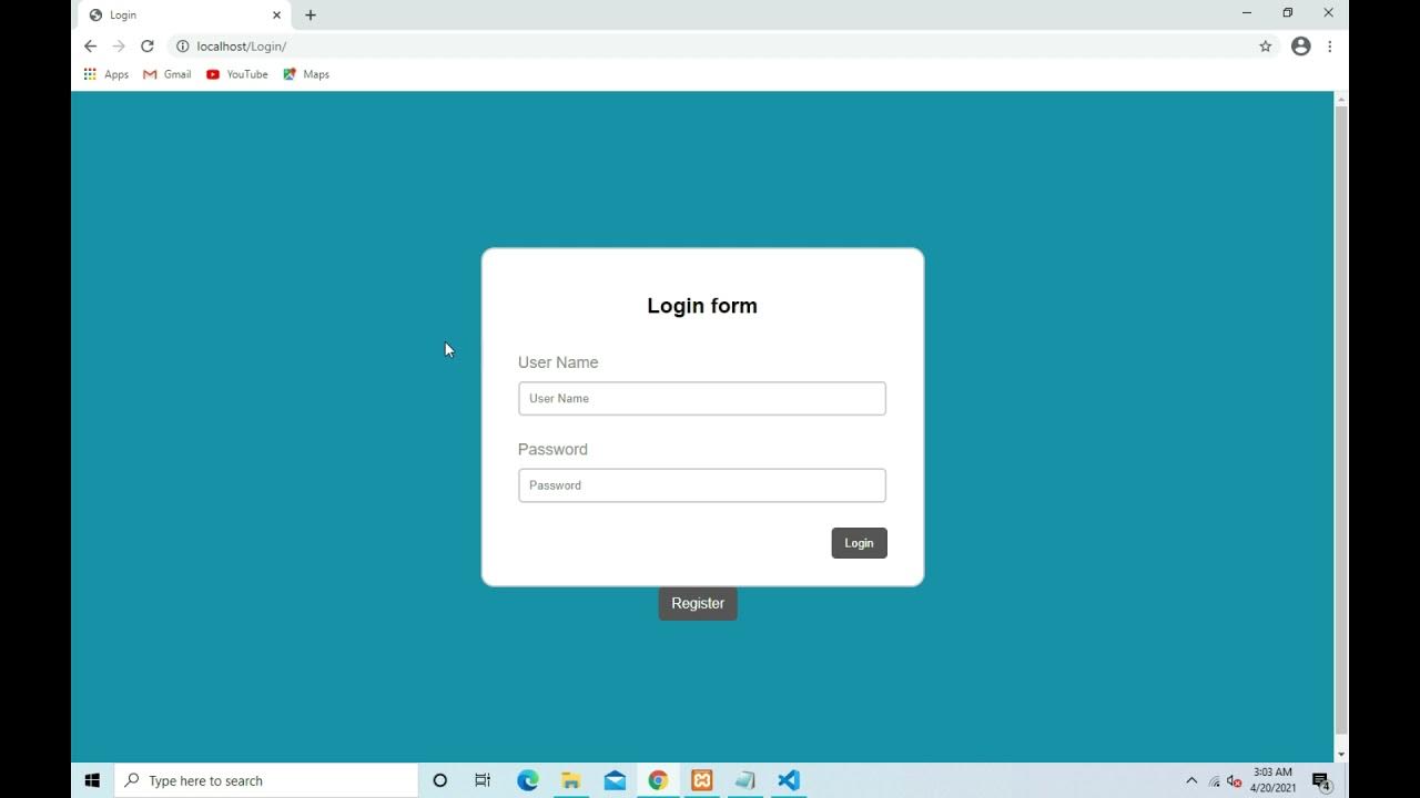 Login form Xampp Localhost/Xampp/PC Android - YouTube