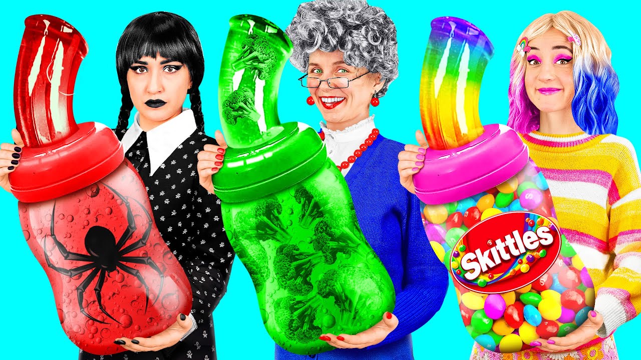 Wednesday vs Grandma Cooking Challenge | Edible Battle by TeenChallenge ...