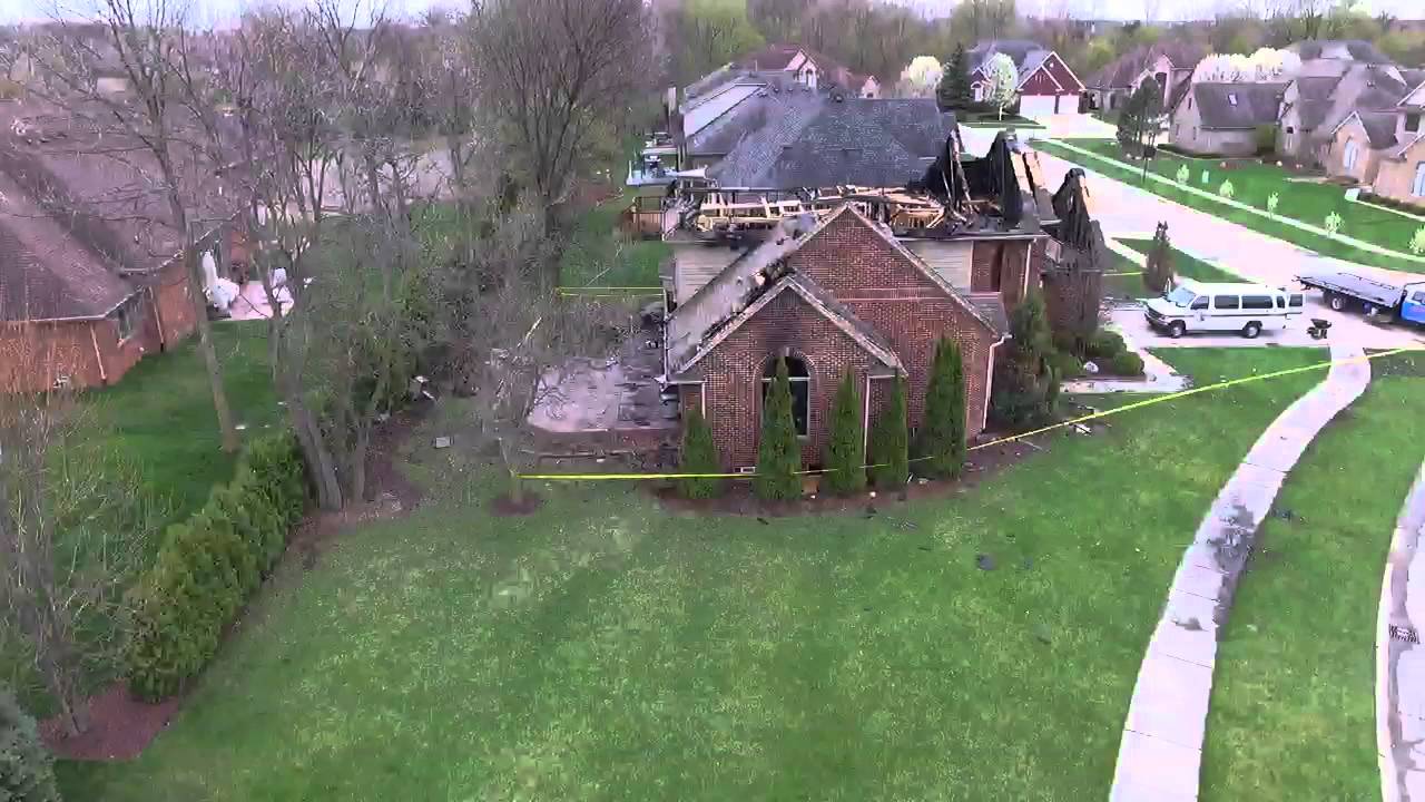 Macomb Township house fire aftermath. Angle 2 - YouTube