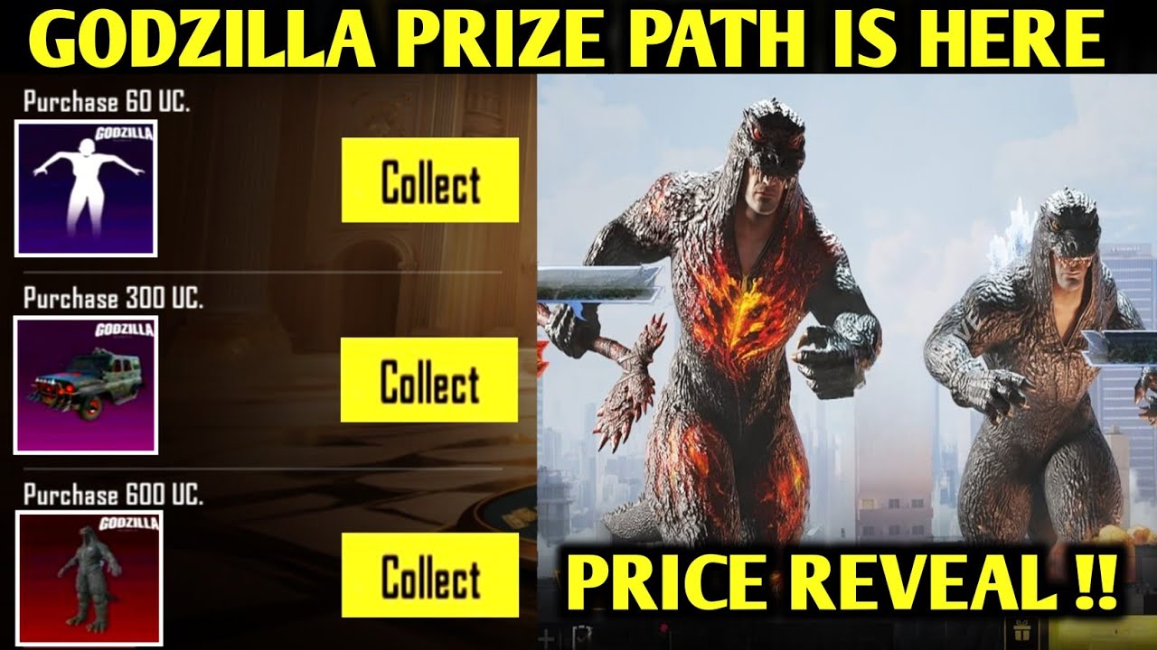 😍BGMI GODZILLA PRIZE PATH PRICE REVEAL | GET GODZILLA SKIN | BGMI NEW ...