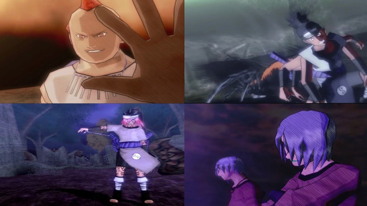 Naruto Ultimate Ninja 3 - All 5 Sound Ninjas' Ultimate Jutsus - YouTube