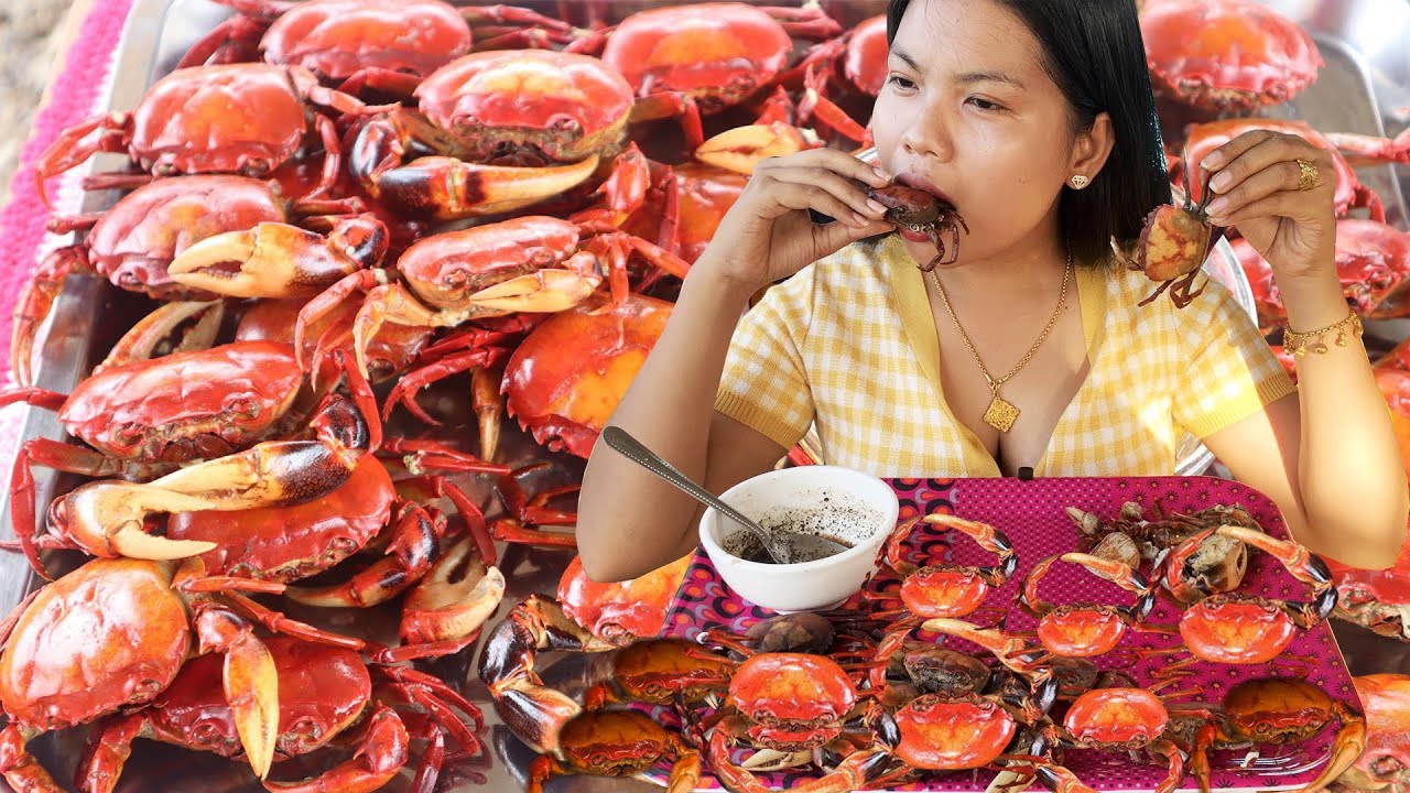 yummy girl eating crab boil | cooking crab recipe | Eat crab delicious ...